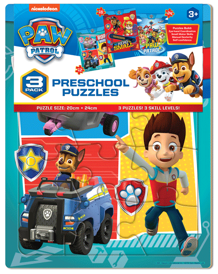 Paw Patrol 3pk Preschool Puzzles - All Brands Toys Pty Ltd