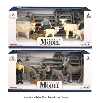Farm Animals 4 Goats & Donkeys with Figure & Accessories assorted - All ...