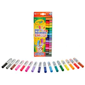 Crayola 16 Pip-Squeaks Washable Emoji Markers - All Brands Toys Pty Ltd